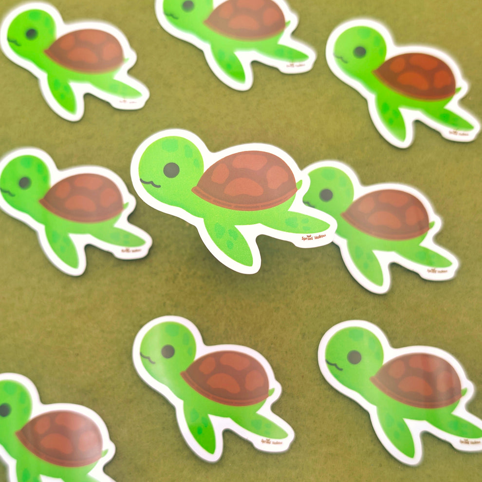 Swimming Turtle Vinyl Sticker – Sprites' Hollow